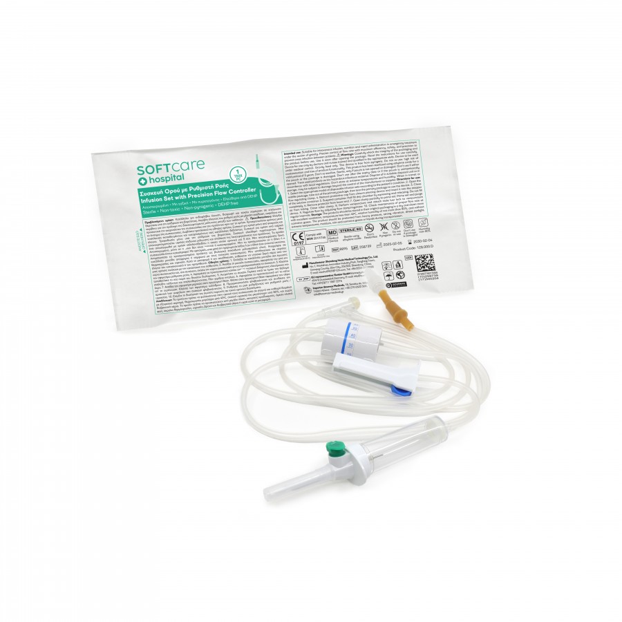 Συσκευή ορού μικροσταγόνων Soft Care με ρυθμιστή ακριβείας (Dialflow ...